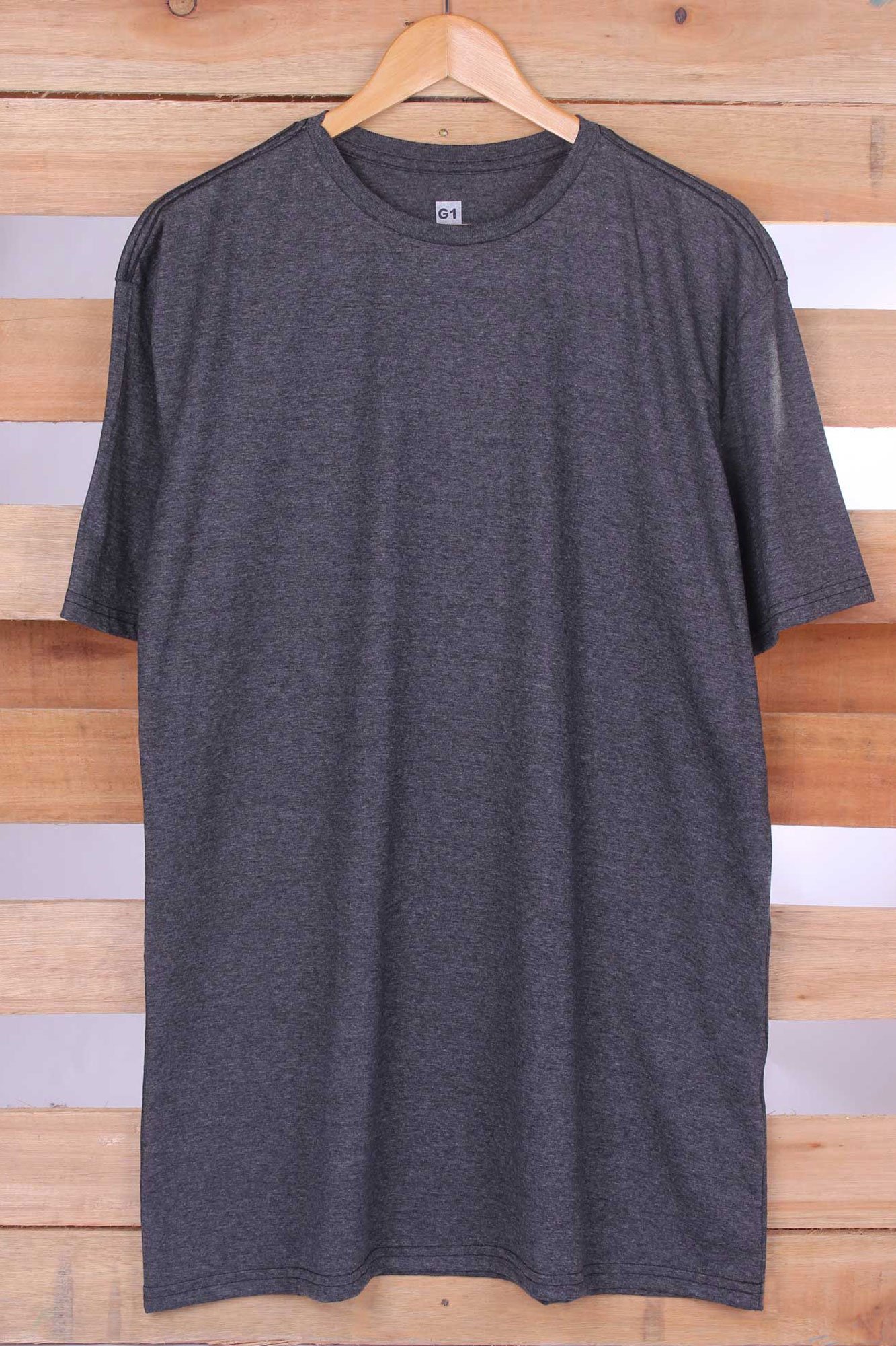 Camiseta Básica - Plus Size Mescla Escuro